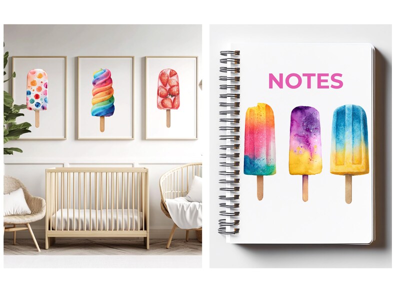 Ice Pops Clipart Collection, Watercolor Frozen Treat 24 PNG ...