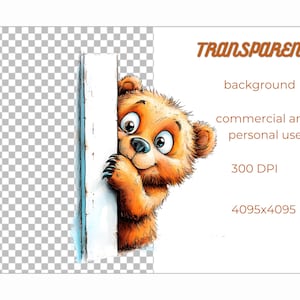 Quirky Animals Clipart Collection, Silly Watercolor Animal Peeking 20 ...