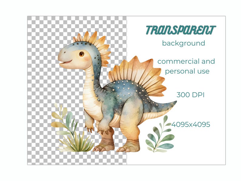 Dinosaurs Clip Art Collection, Cute Cartoon Nursery Decor 20 PNG ...