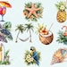 Tropical Paradise Clipart Collection, Watercolor Beach Island 20 PNG ...