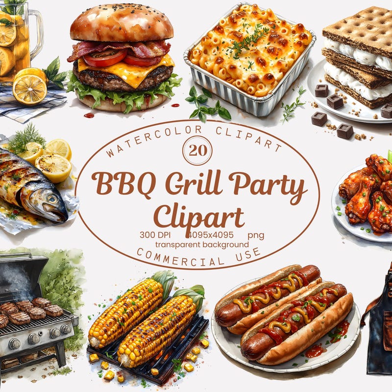 Bbq Flyer Clipart - Etsy