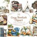 Cozy Bookish Clipart Collection, Reading Nook Watercolor 20 PNG ...
