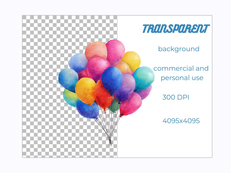 Colorful Balloons Clipart Collection, Watercolor Birthday Party ...
