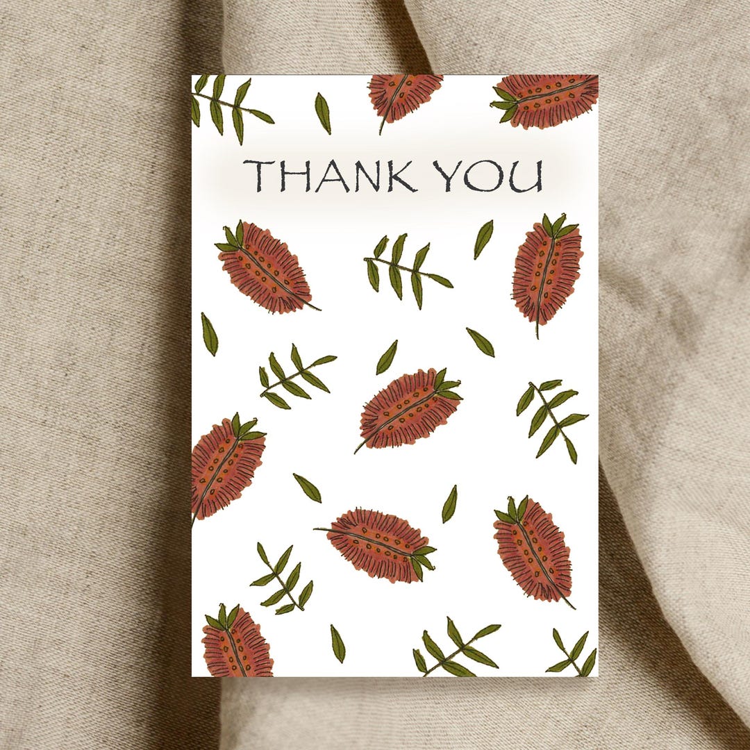 Australian Native Thank You Card Bottlebrush Printable 5x7 Digital ...