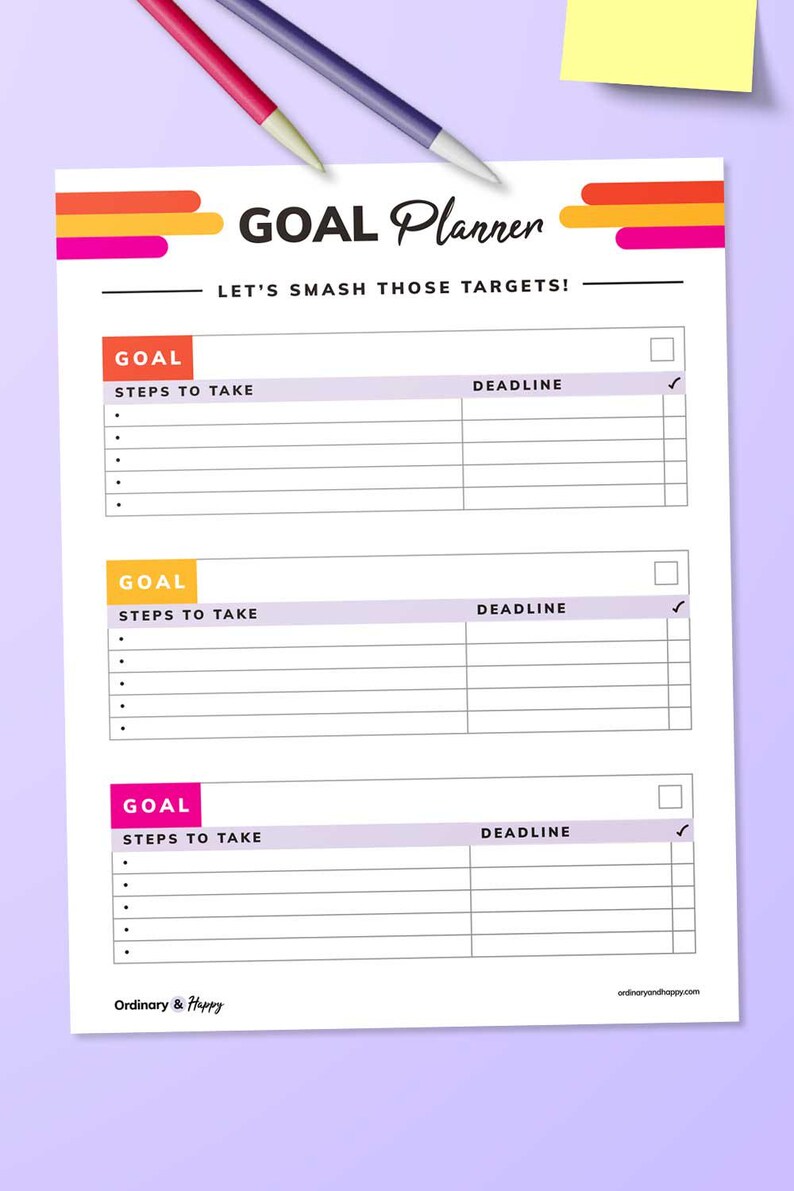 Goal Planner Editable and Printable - Etsy