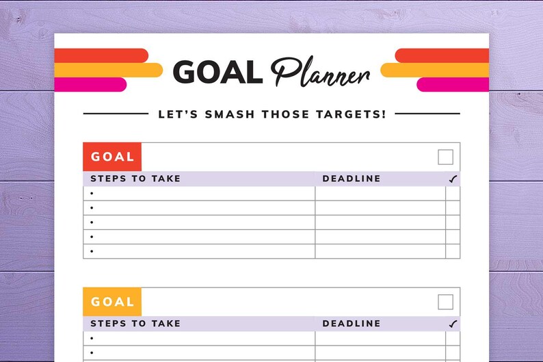 Goal Planner Editable and Printable - Etsy