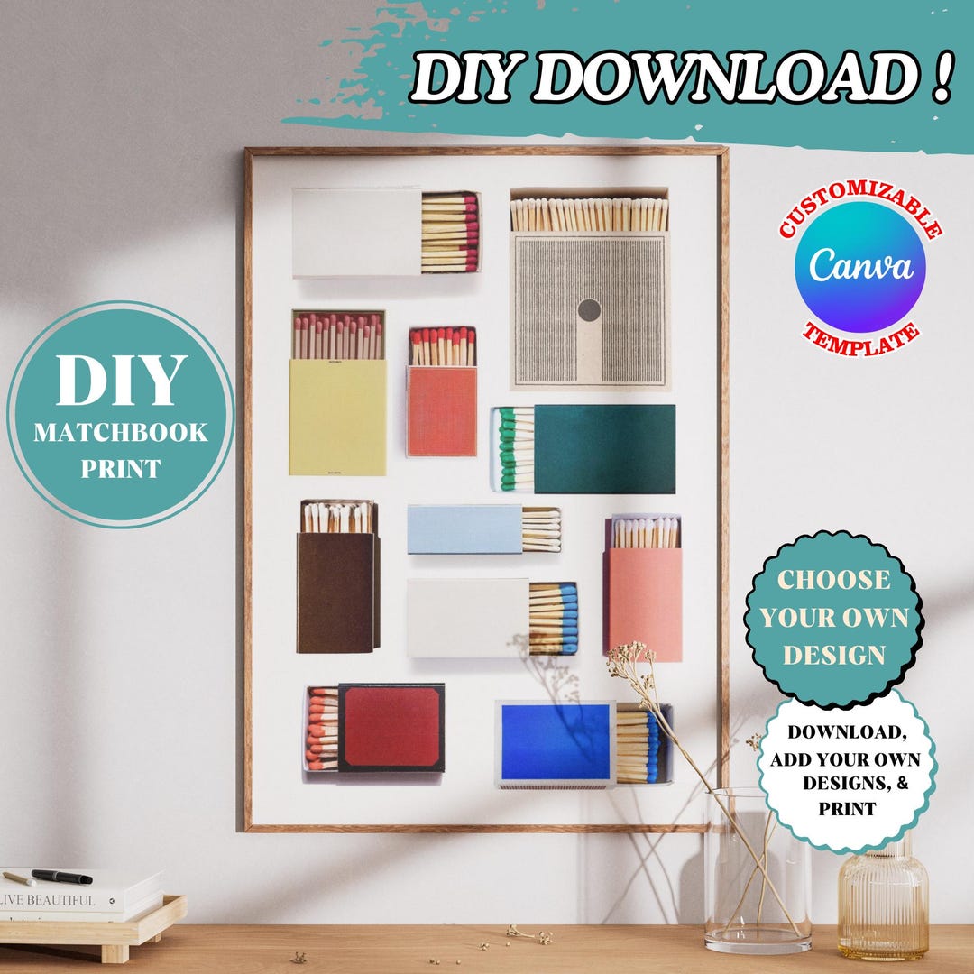 Matchbook Poster Template, Blank Matchbook Template, Blank Matchbook ...