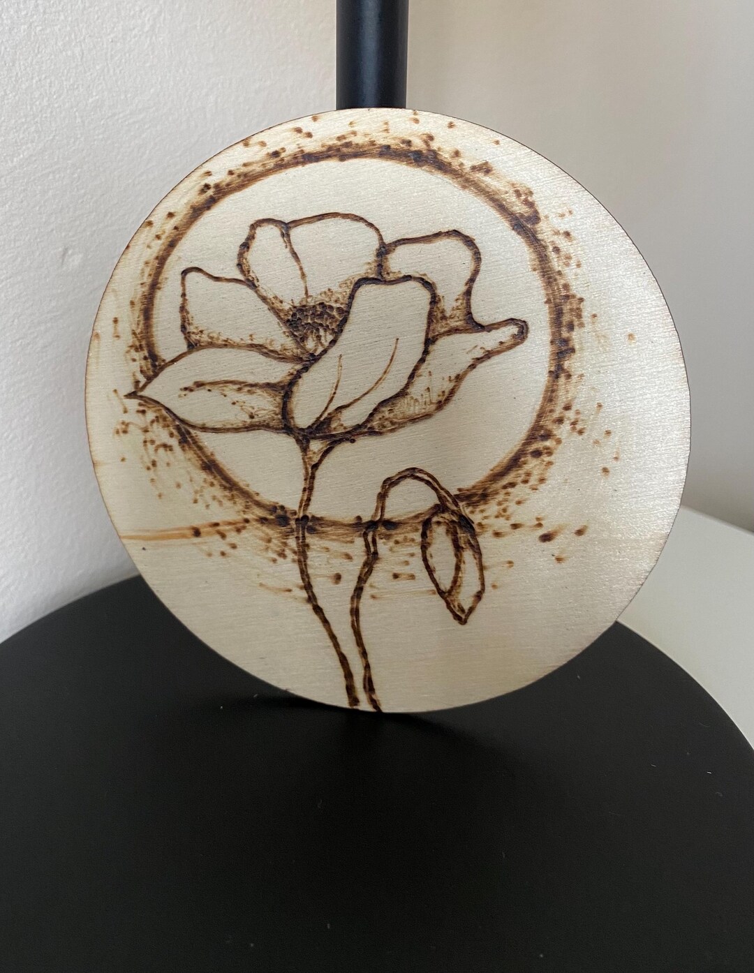Flower Wood Burning, Poppy Wood Burning Art - Etsy