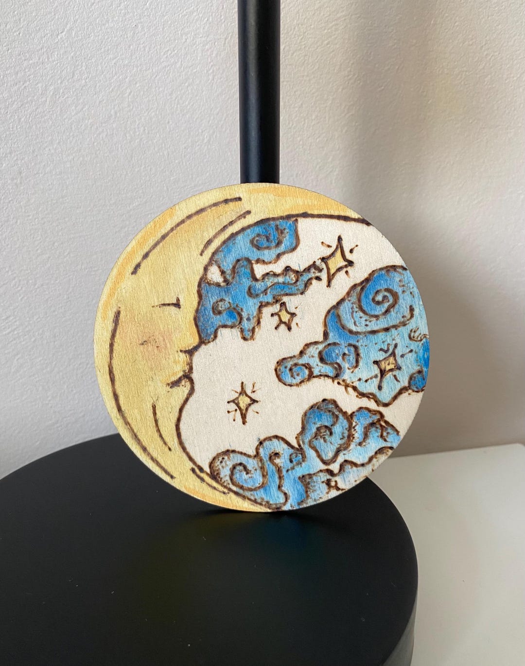 Moon Wood Burning, Moon and Night Sky Art - Etsy UK