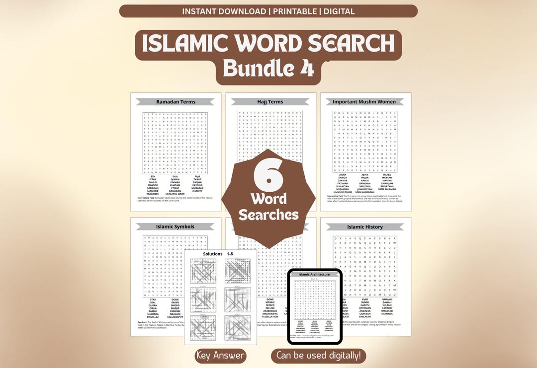 Islamic Word Search Bundle 4, Ramadan Activity, Islamic Printable ...