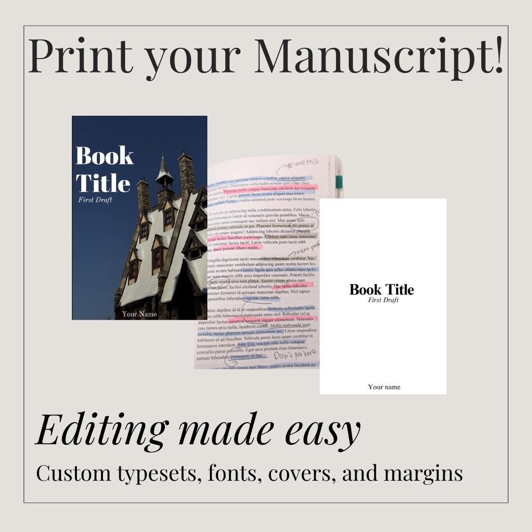 Custom Bind Your Manuscript - Etsy