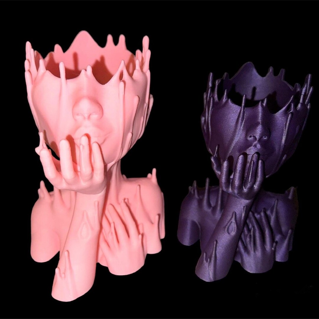 Melted Goddess Head Planter - Succulent Plant Pot - 3D Printed - Medusa ...