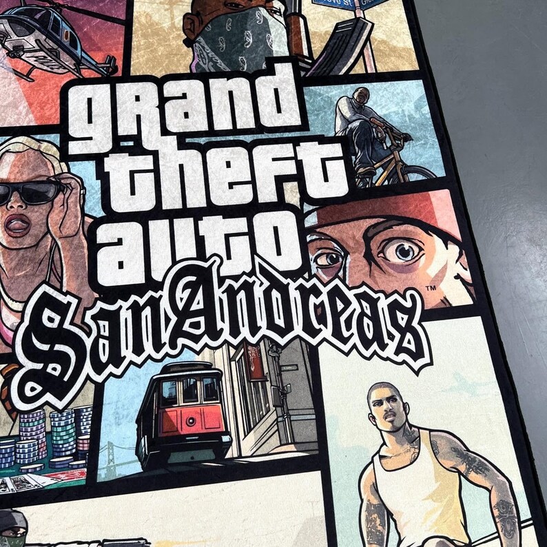 GTA San Andreas Carpet Gaming-inspired Rug, Non-slip, Machine Washable ...