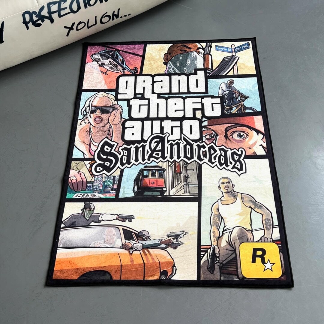 GTA San Andreas Carpet Gaming-inspired Rug, Non-slip, Machine Washable ...