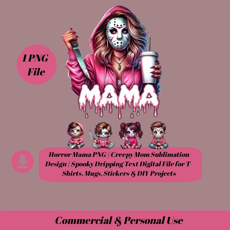 Horror Mama PNG: Bloody Jason Mask Clipart (digital Download - Etsy