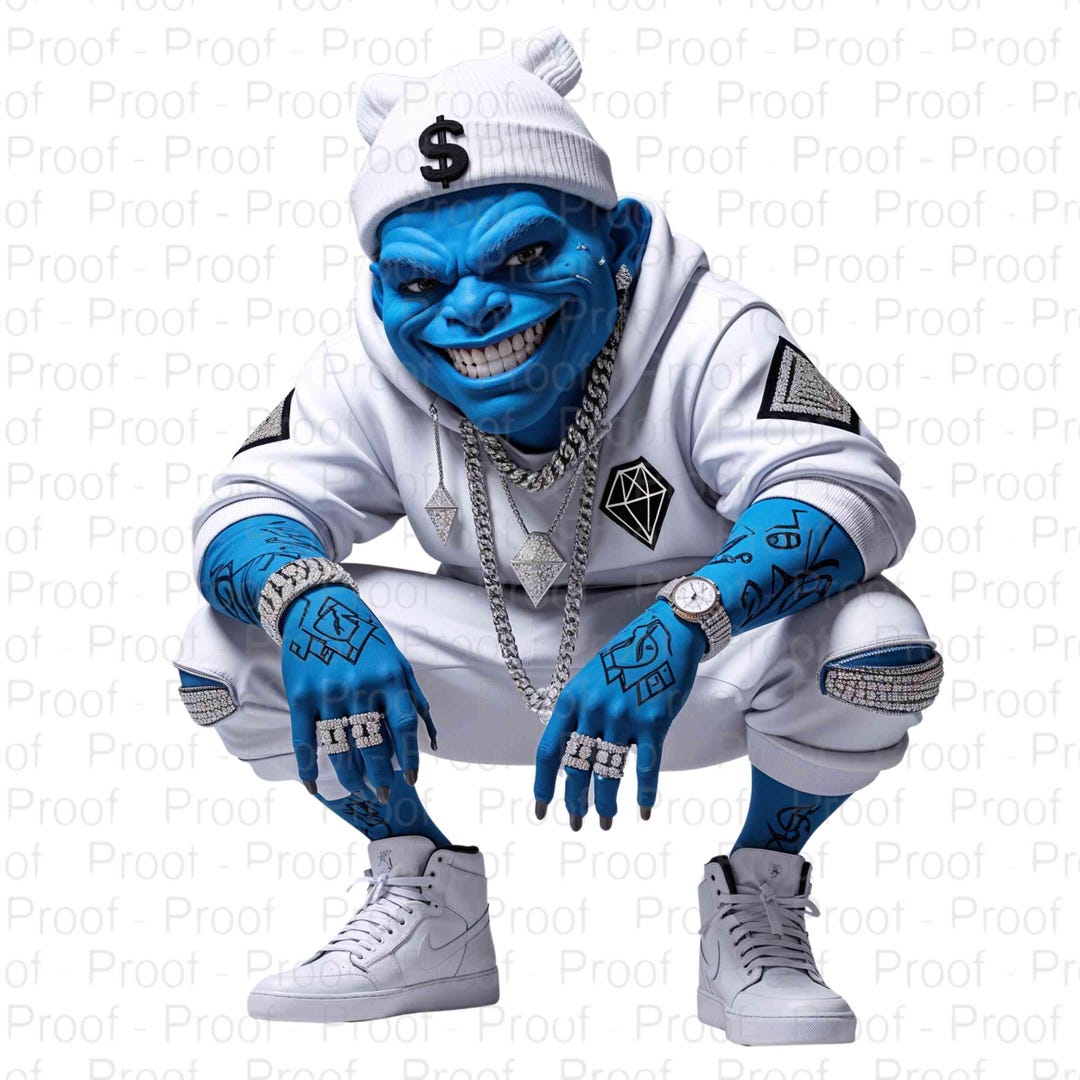 Hip Hop Urban Gremlin 2 PNG Files | Gangsta Monster Digital Art | Blue ...