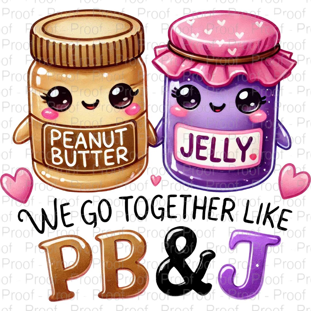 Cute PB&J Kawaii PNG | Peanut Butter and Jelly Digital Download ...