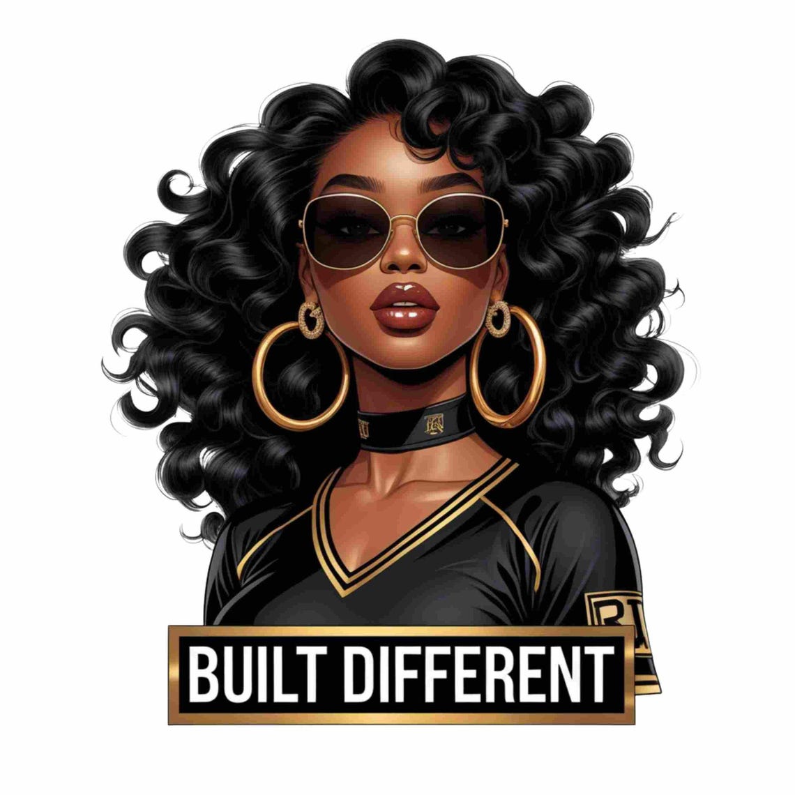 Built Different Curly Hair Queen DTF Heat Transfers #3 - Etsy