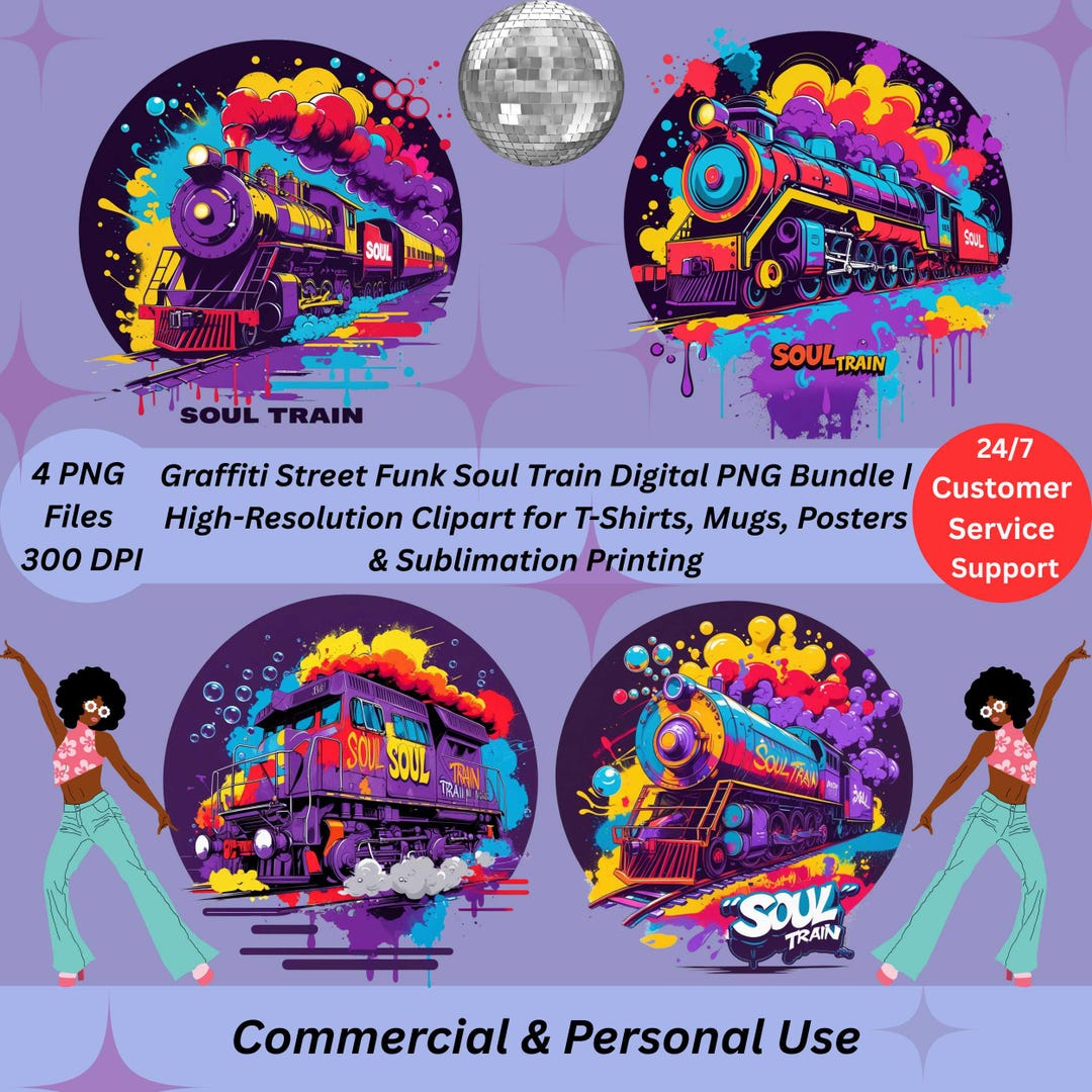 Graffiti Soul Train PNG Bundle: Street Art Clipart (digital Download ...