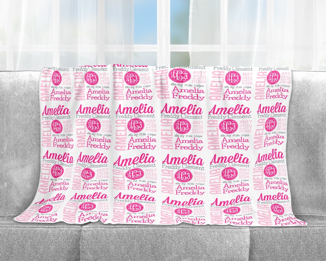 Personalized Throw Blankets, Custom Name Blanket, Monogrammed Unique ...