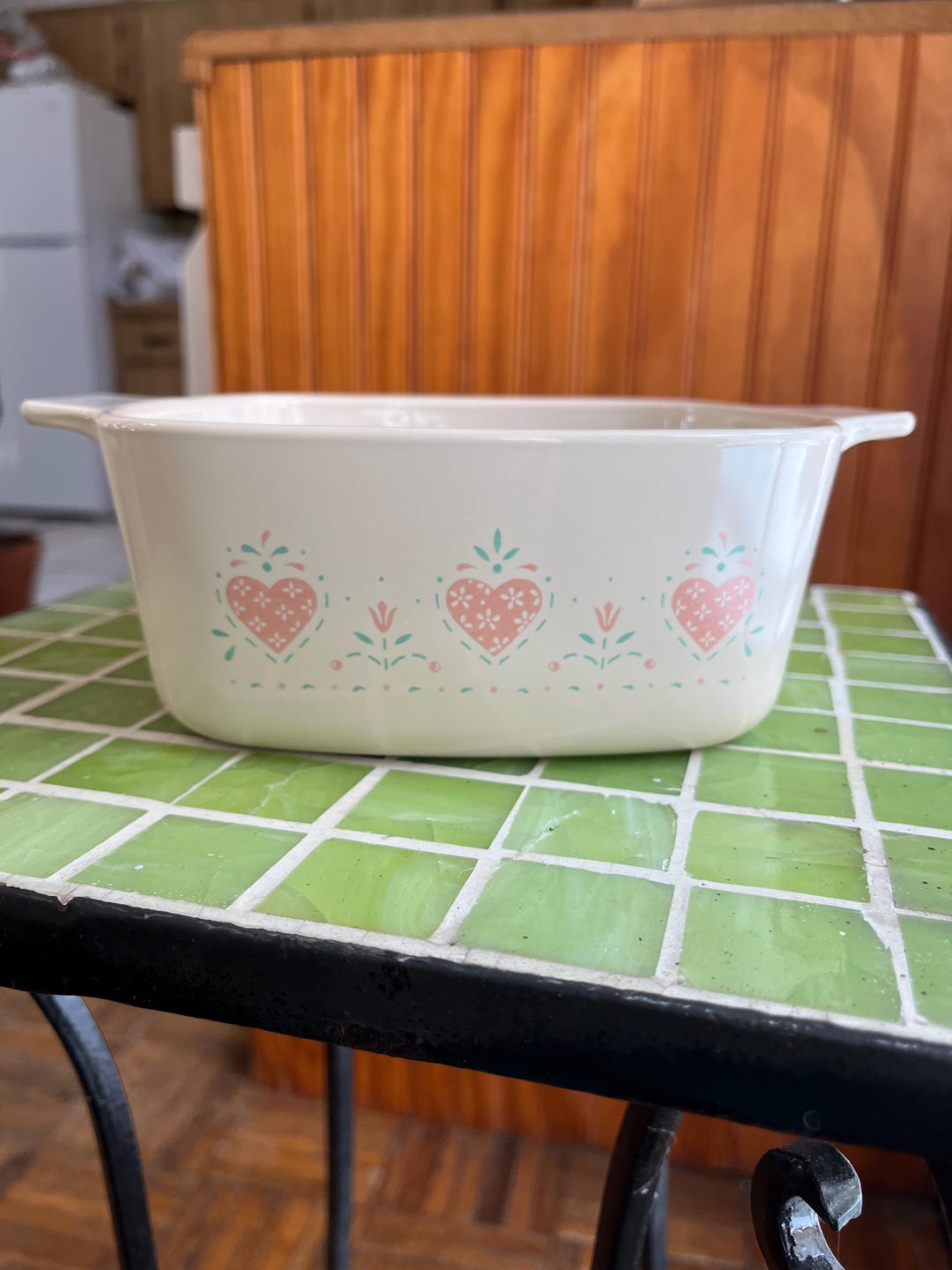 Vintage Corningware Baking Dish, 1.5 Liter, White With Cottage Core ...