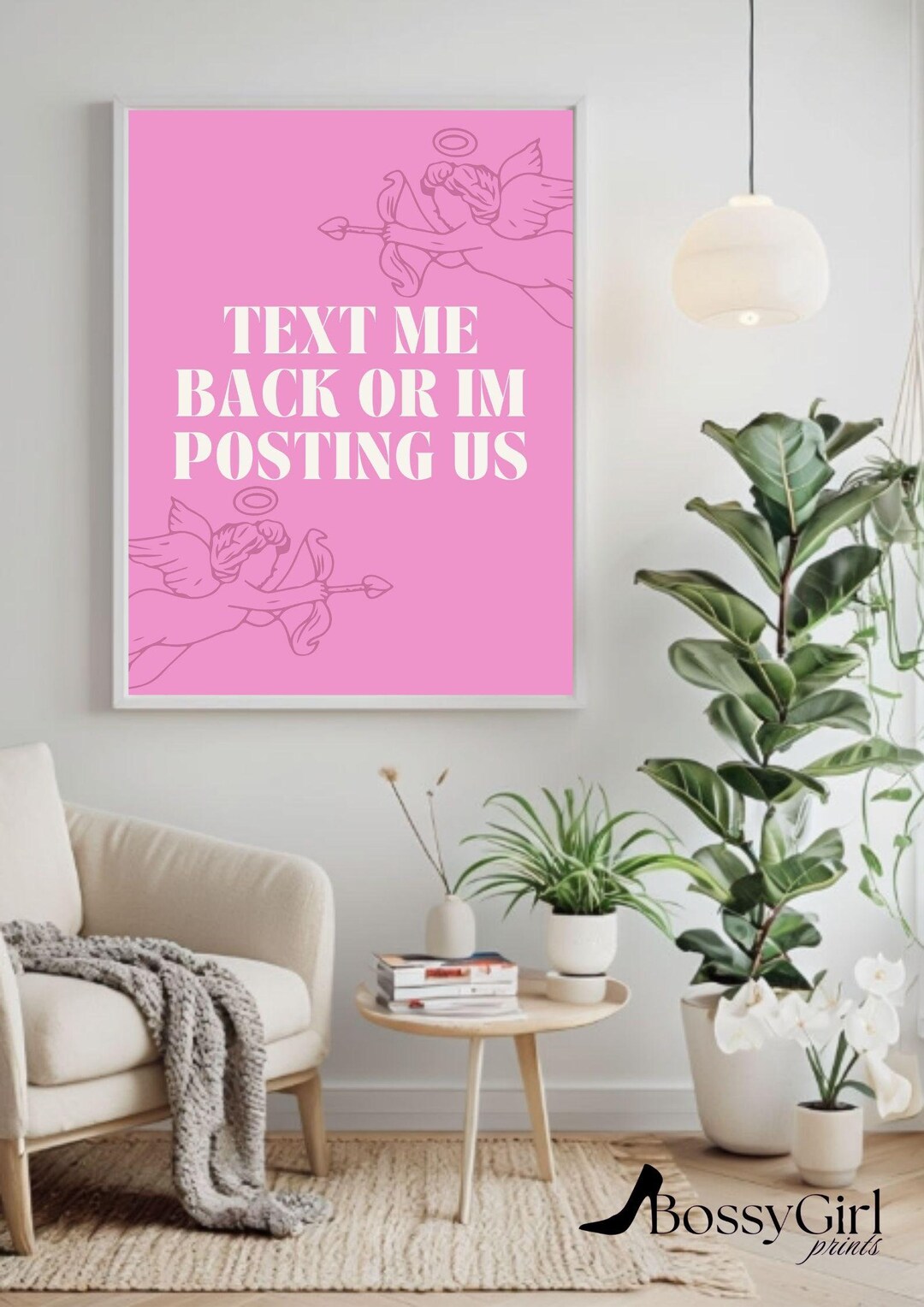 Text Me Back Quote Chic & Sassy Printable Poster for Trendy Rooms and ...