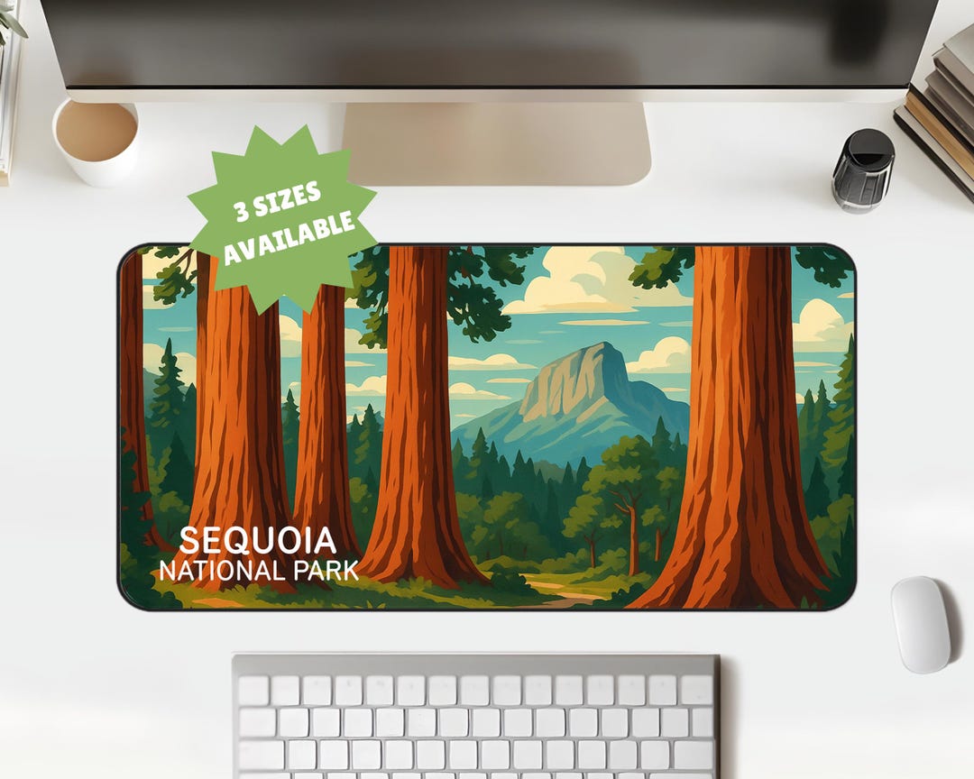 Sequoia National Park Desk Mat, US National Park Decor, Scenic Desk Pad ...