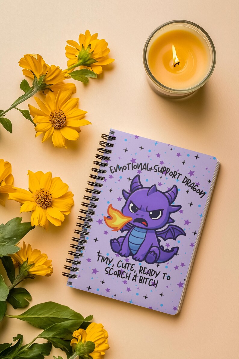 Emotional Support Dragon Notebook, Funny Writing Journal - Etsy