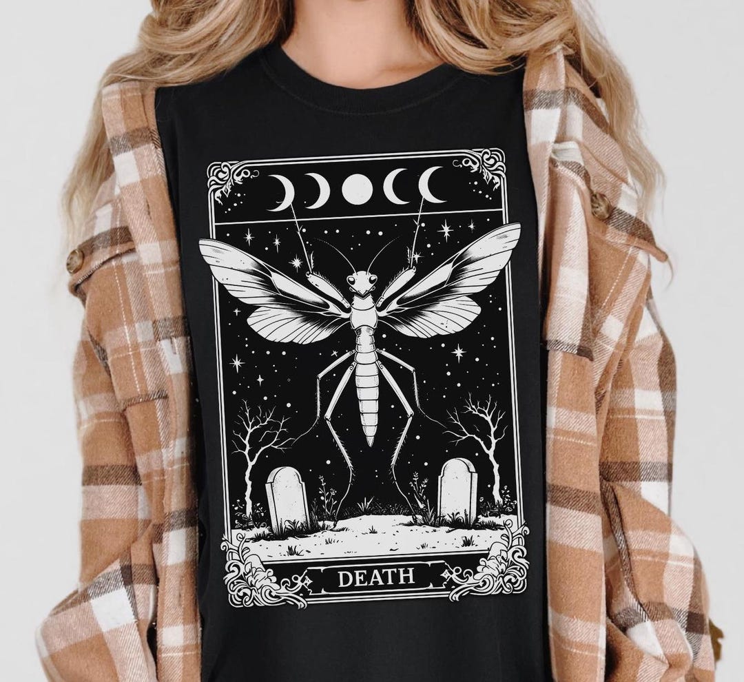 Praying Mantis Death Tarot Card Shirt, Tarot Card Tee, Praying Mantis ...