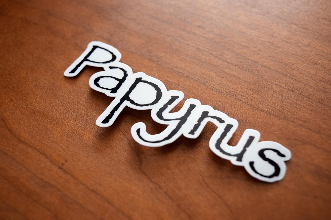 Papyrus Font Sticker – Glossy, Water-resistant, 3.5" X 1" - Etsy