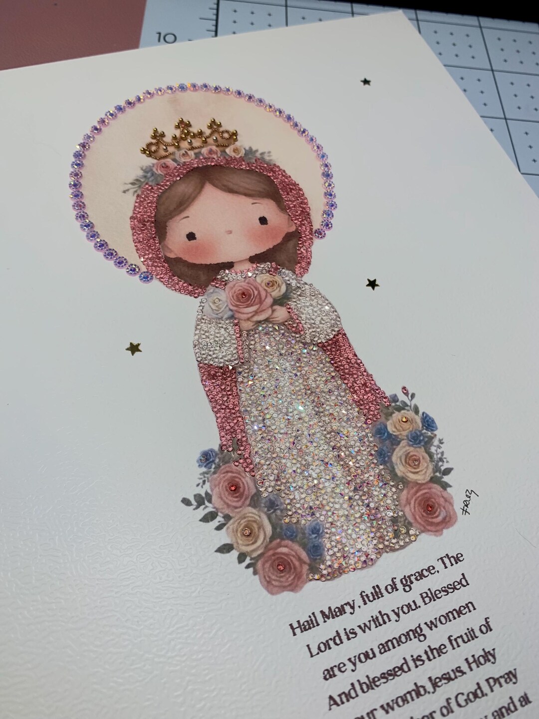 Handcrafted Beaded Virgin Mary Frame - Perfect Kids Bedroom Wall Decor ...