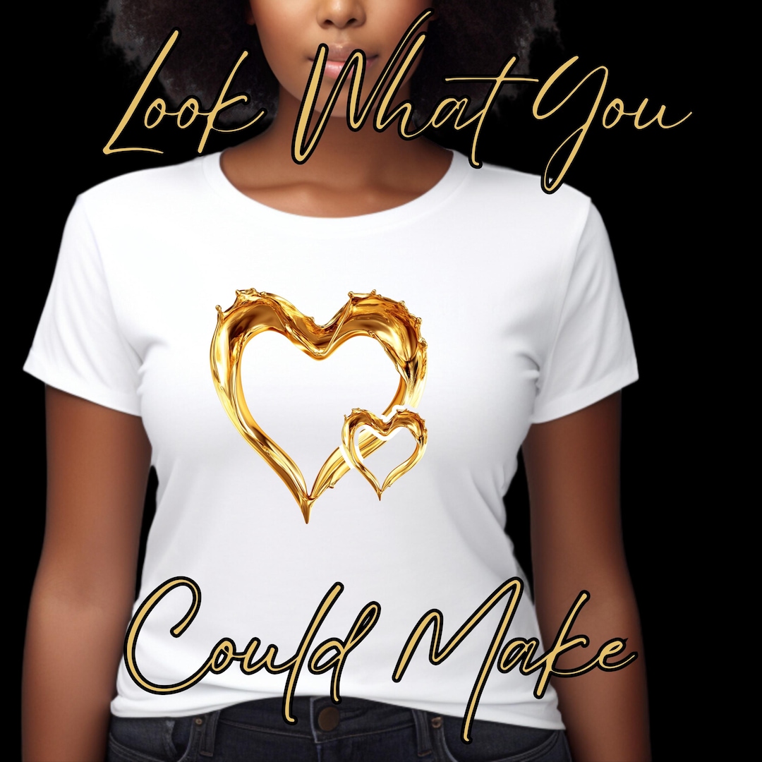 Liquid Gold Hearts Digital Download Metallic Gold Heart PNG and JPG ...
