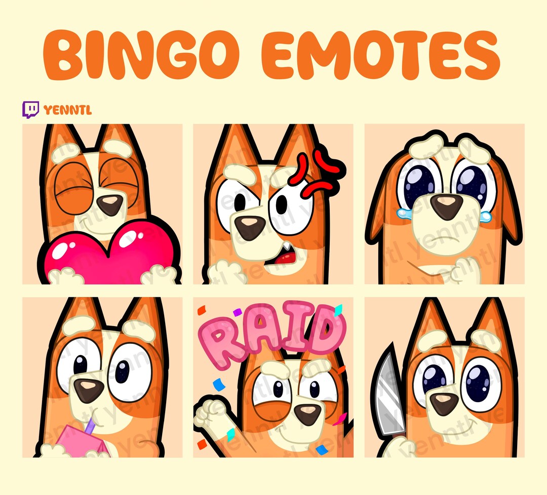Bingo Emotes - Etsy