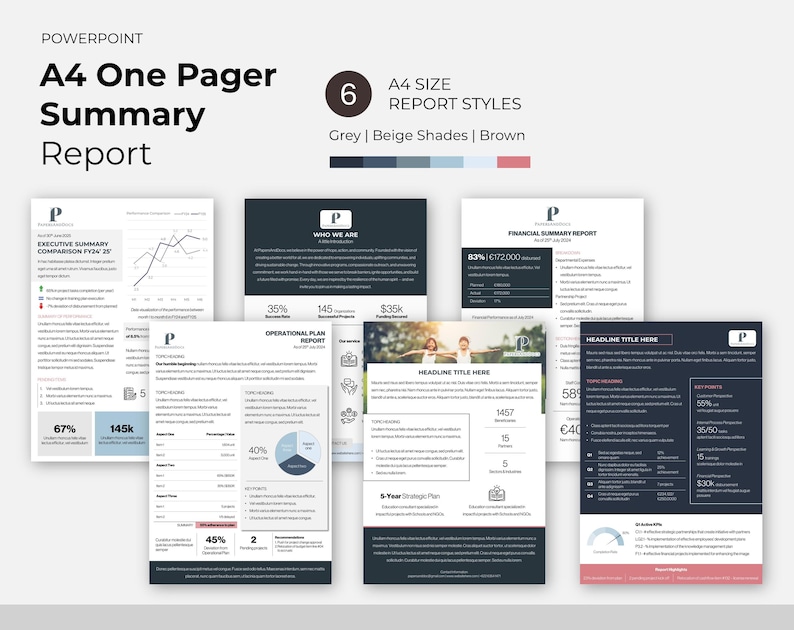 Corporate One-pager Powerpoint Templates | Business Summary Pages ...