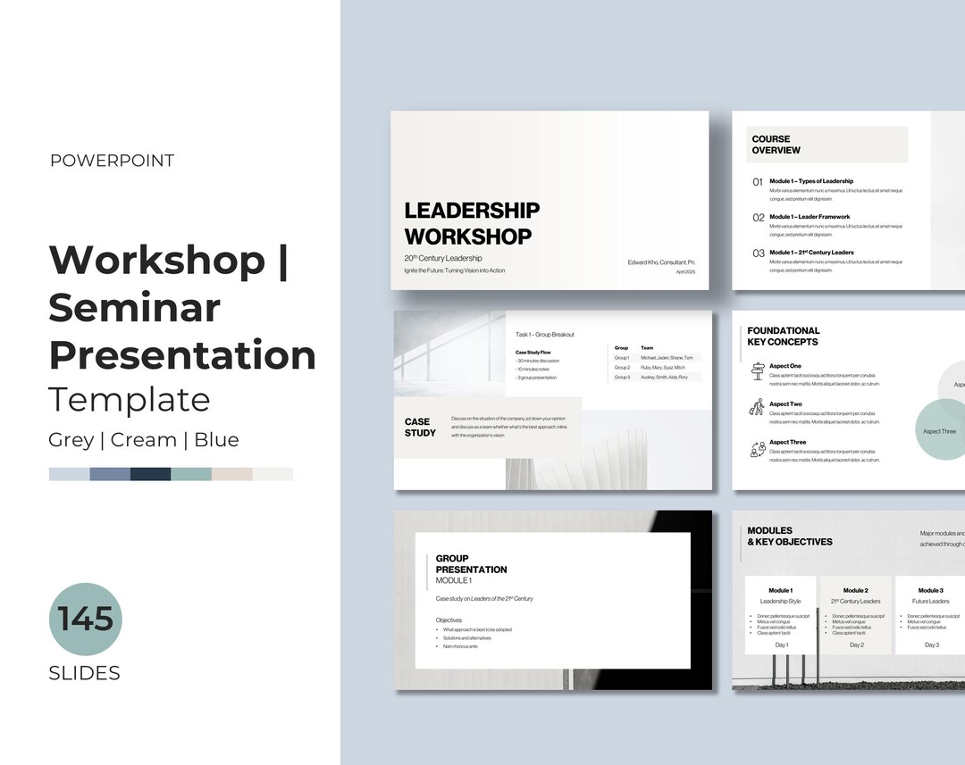 Workshop Seminar Powerpoint Template | Minimalist Coaching | Online ...