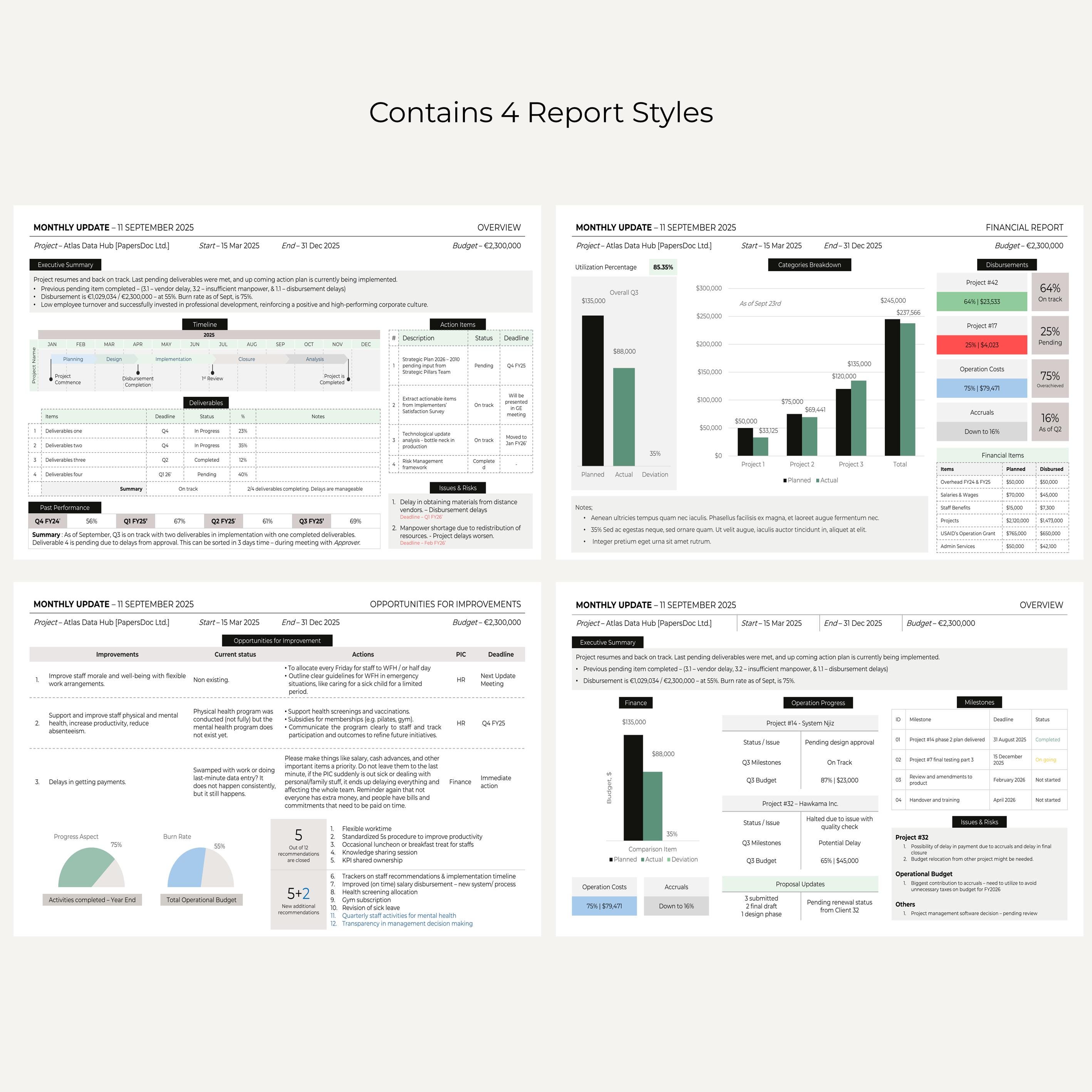 Executive Project Status Report Template - Powerpoint : Executive ...