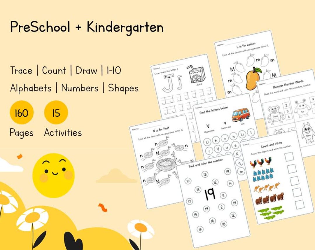 Preschool + Kindergarten Learning Bundle | Printable Activity ...