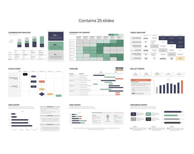 Charts Graphs Flowcharts Timeline Table Chart | Fully Editable - Etsy