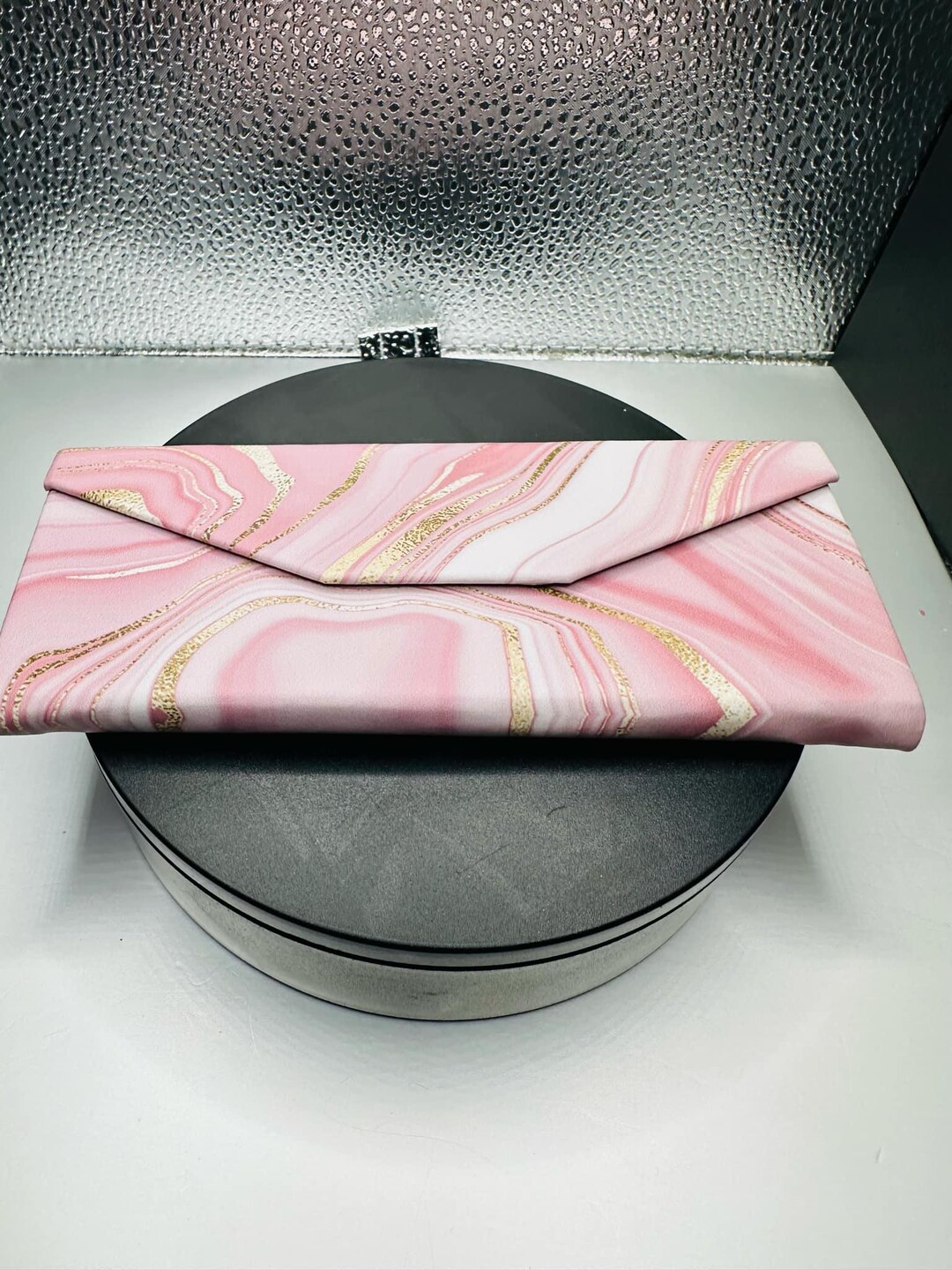 Elegant Pink Marble Collapsible Eyeglass Case Stylish & Protective ...
