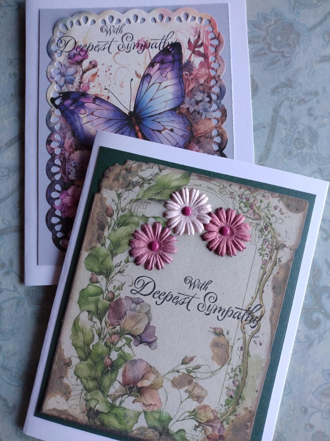 Floral Sympathy Cards 2-pack - Etsy