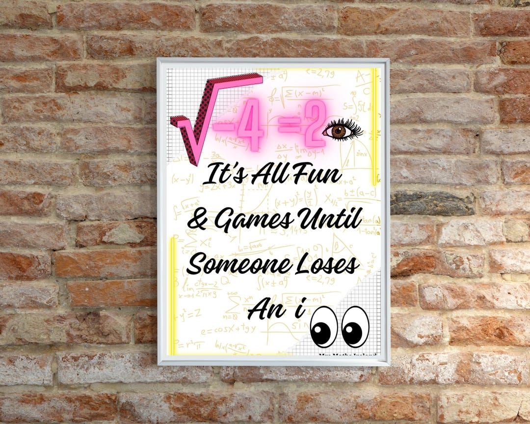 Complex Number Themed Math Poster Math Pun Poster Classroom Decor ...