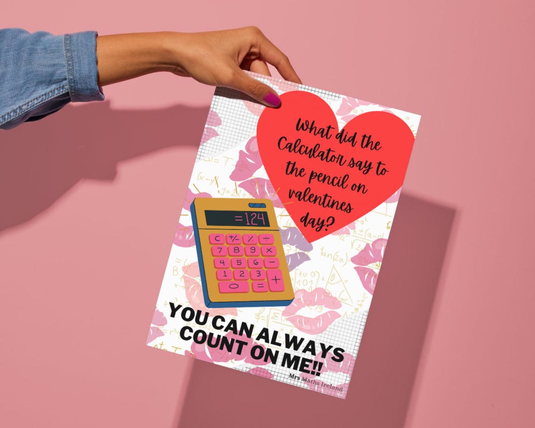 Valentines Poster Math Poster Calculator Funny Pun Maths Joke Leaving ...