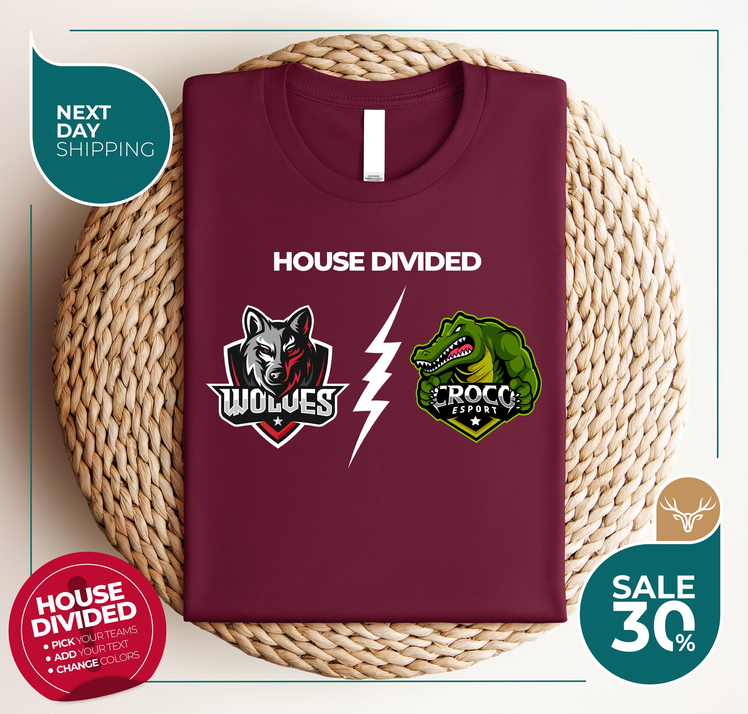 Custom House Divided Shirt | Personalized Two Sports Team Shirt ...