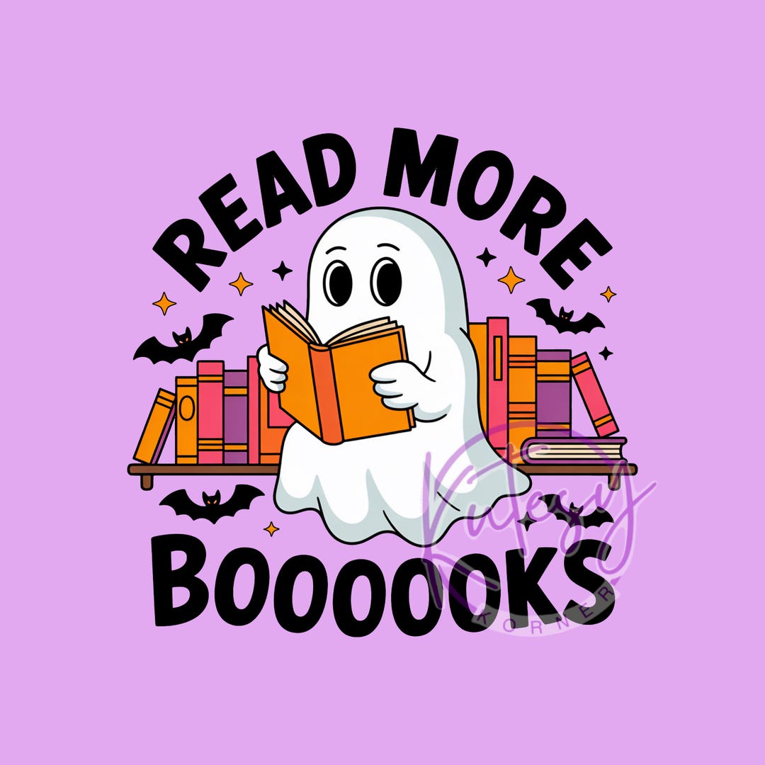 Read More Booooks Ghost PNG | Halloween Booklover Digital Download ...