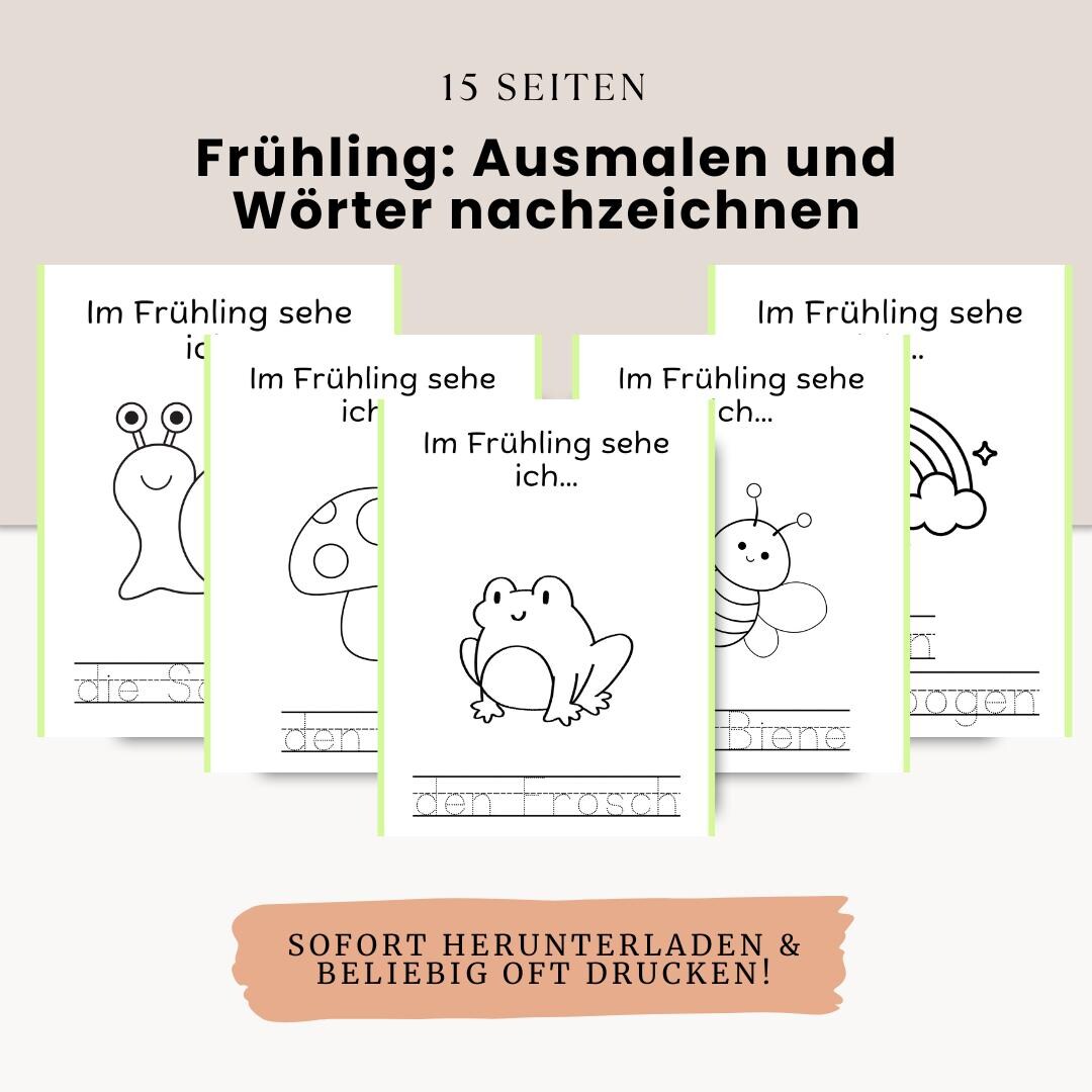 In Spring I See... Coloring and Tracing, Coloring, Spring, Writing ...