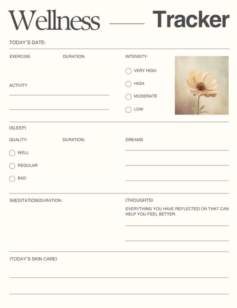 Health Wellness Tracker - Etsy