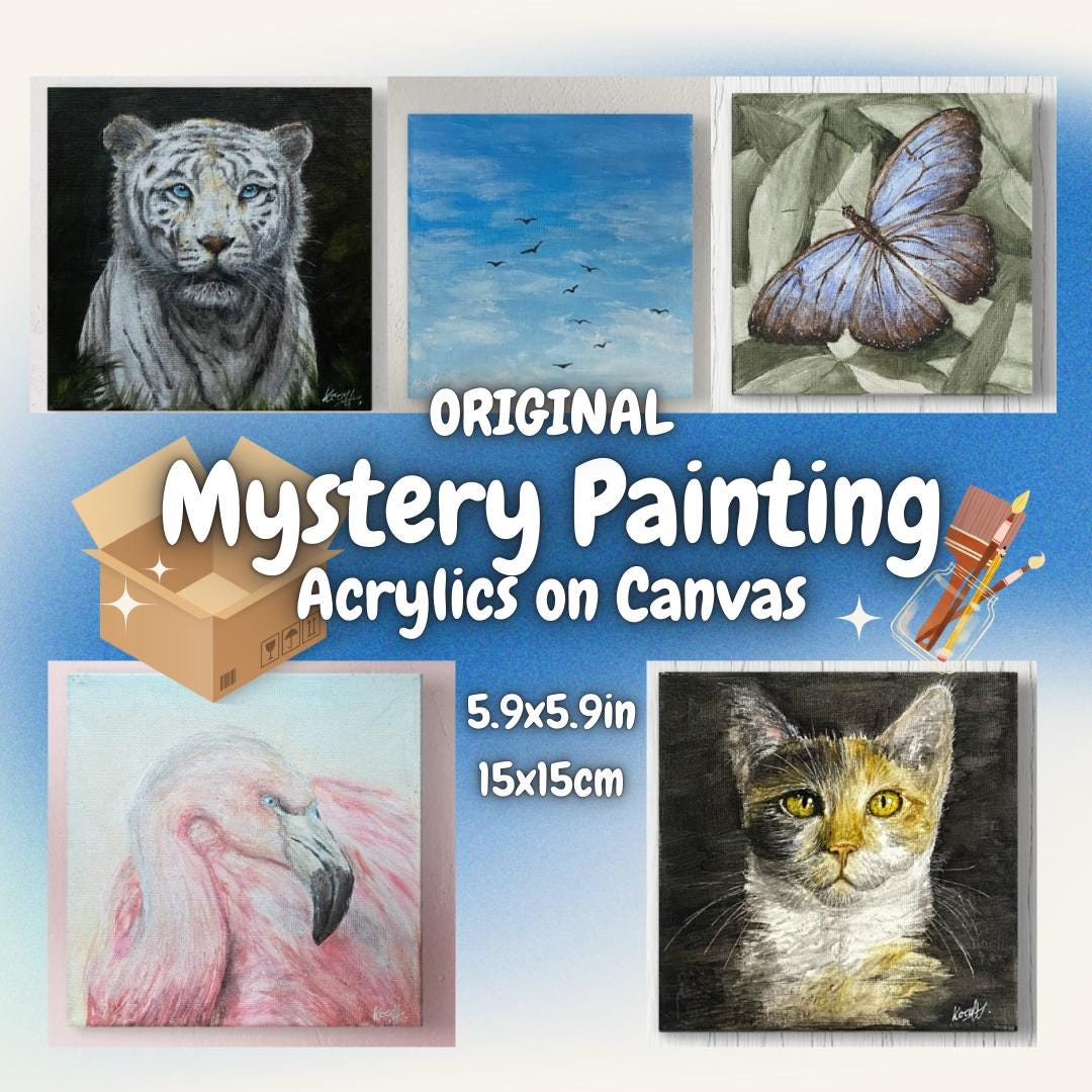 Original Acrylic Painting on Canvas Mystery Art Random Secret Artwork ...