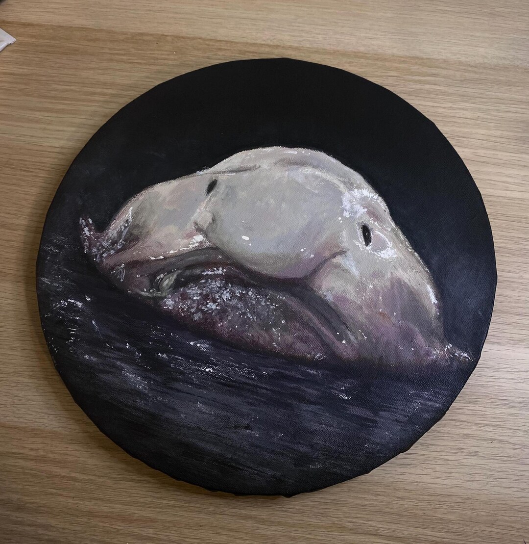 Blob Fish Painting on Canvas Realistic Handpainted Acrylic Wall Art ...