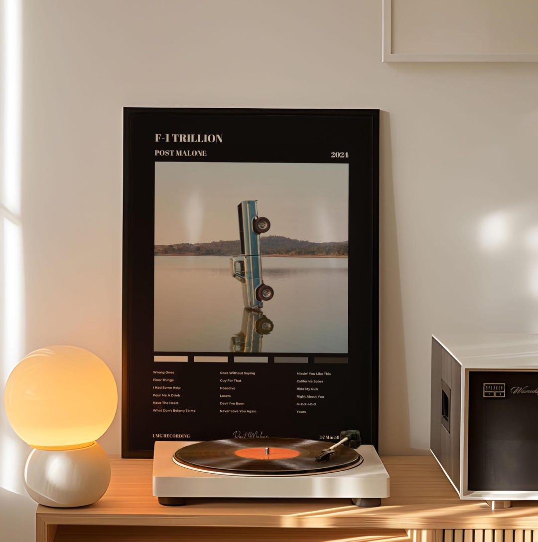 Post Malone Album Poster, F-1 Trillion Album Cover, Album Cover Wall ...