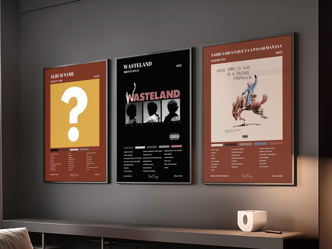 Custom Rap Album Poster, Choose Any 3 Albums, Hypebeast Room Decor ...